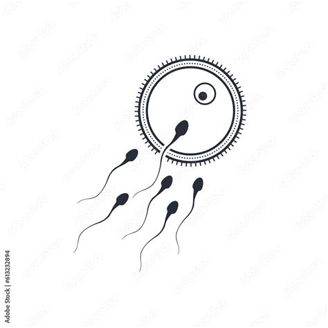 Fertilization Process Human Sperm Cell Icon Abstract Icon Goal Sperm Vector Icon Sperm That