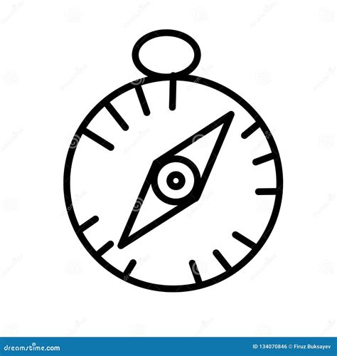 Basic Compass Icon Vector Sign And Symbol Isolated On White Background