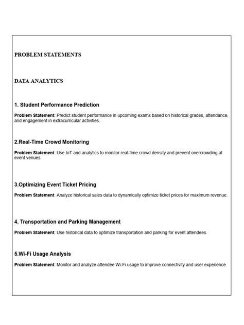 Problem Statements Pdf