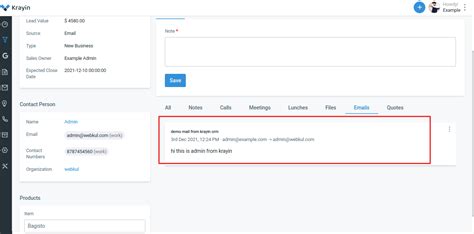 link mails are not showing inside the mail tab · issue 721 · krayin