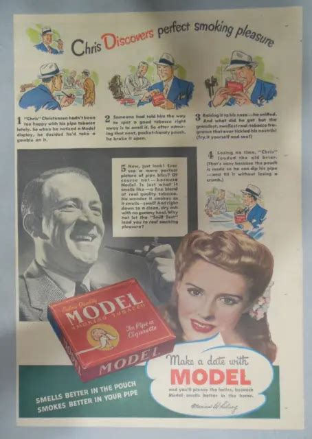 Model Pipe Tobacco Ad Featuring Model Marion Whitney Tabloid Page