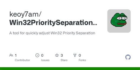 Github Keoy7amwin32priorityseparationtool A Tool For Quickly Adjust