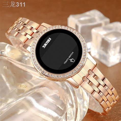 Skmei Digital Led Touch Women Watch Diamond Waterproof Ladies