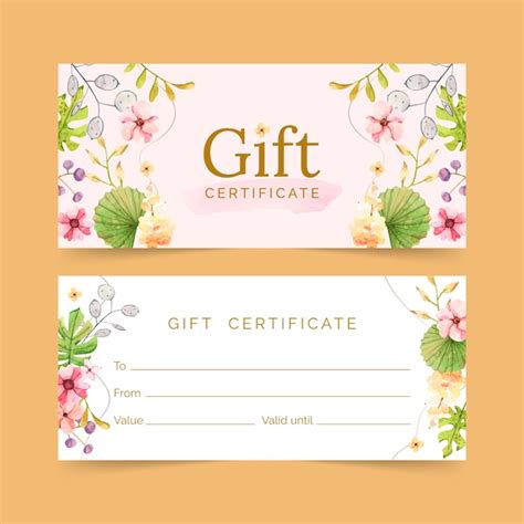 수채화 선물카드 템플릿 프리미엄 벡터