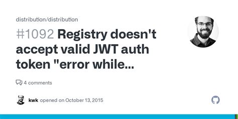 Registry Doesn T Accept Valid JWT Auth Token Error While Unmarshalling