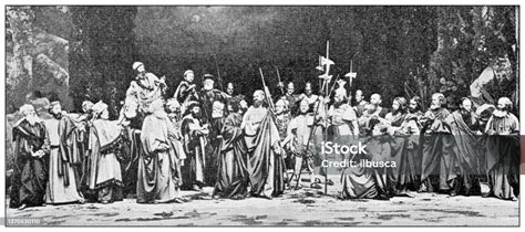 독일 오베람메르가우에서 그리스도의 연극 연극연극에 대한 열정 유다 배신 19세기에 대한 스톡 벡터 아트 및 기타 이미지 19