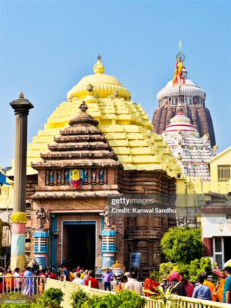 Puri Jagannath Temple From Front With Clear Blue Sky As Backdrop High