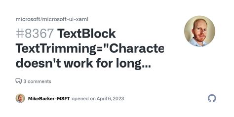 Textblock Texttrimmingcharacterellipsis Doesnt Work For Long Strings With Bodytextblockstyle