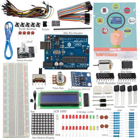 Sunfounder Project Super Starter Kit For Arduino With Uno R3 Board Electronic Diy Kit For