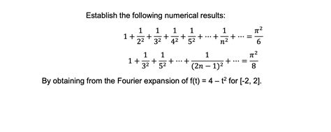 Solved Establish The Following Numerical Results Chegg