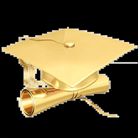 新图网手绘卡通金色博士帽 花瓣网