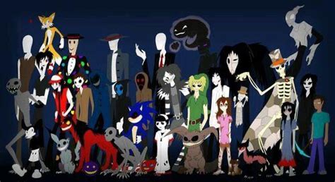 Creepypasta角色 人物 生物名称例表和分类集合 ；creepypasta 网站官设与二设、外围；战力设定体系；原创故事oc角色、刻画
