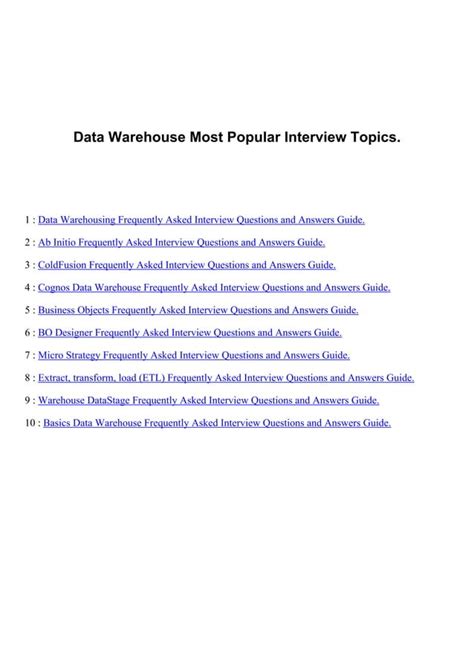 Informatica Data Warehousingjobinterviewpreparationguide Pdf