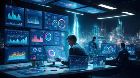 Digital Workflow And Data Visualization Premium Ai Generated Image