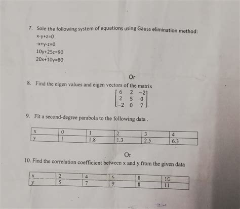 Engineering Mathematical Foundation For Computing Sample Questions