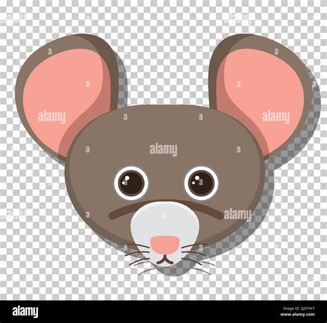 Cute Mouse Head In Flat Cartoon Style Illustration Stock Vector Image And Art Alamy