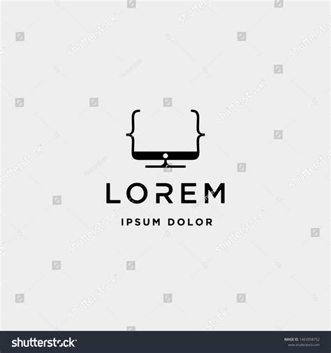 Coding Monitor Logo Design Template Vector Stock Vector Royalty Free
