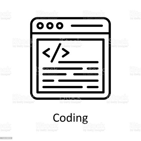 Coding Vector Outline Icon Design Illustration Design And Development