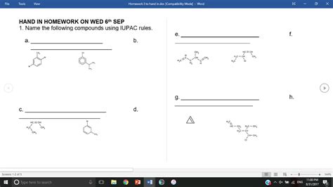 Solved Name The Following Compounds Using IUPAC Rules Chegg Com