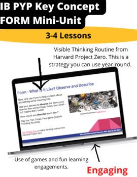 IB PYP Key Concept FORM Inquiry Based Lessons Mini Unit In Context Of UOI