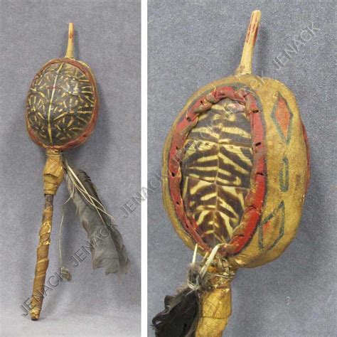 237 Vintage Native American Turtle Shell Rattle