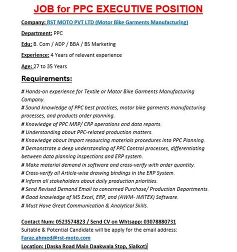 Waqar Hassan On Linkedin Hiringalert Motorbikegarmentsmanufacturing