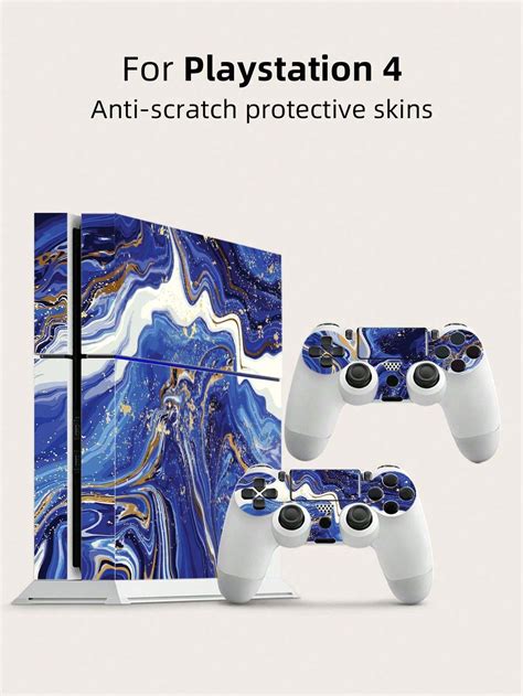 A Set Of Blue And Gold Marble Abstract Artistic Texture Pattern Self Adhesive Skin Stickers For