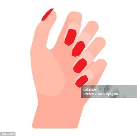 나쁜 매니큐어 깨진 고르지 못한 손톱 단정치 못한 손 관리와 여성의 손 벡터 일러스트레이션 개념에 대한 스톡 벡터 아트 및 기타