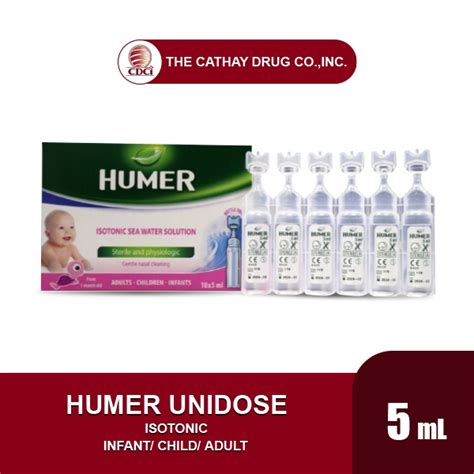 Humer Sterile Isotonic Sea Water Solution 5ml Bottle Shopee Philippines