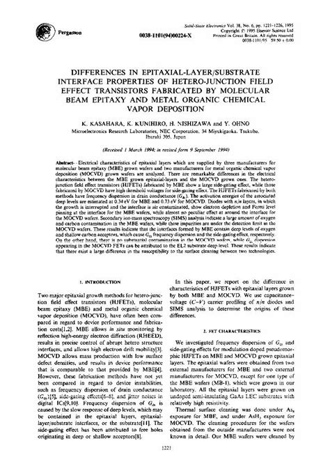 Pdf Differences In Epitaxial Layer Substrate Interface Properties Of