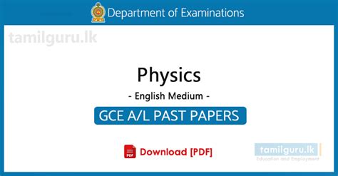 Gce Al Physics Past Papers English Medium