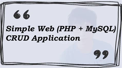 Simple Web Php Mysql Crud Application Youtube