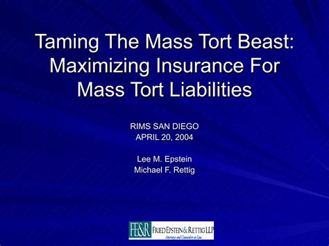 Mass Tort Presentation Ppt