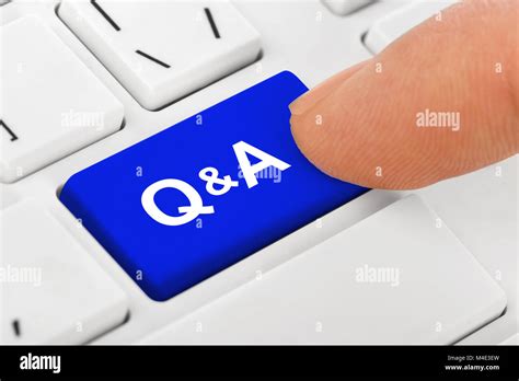 Computer Notebook Keyboard With Questions And Answers Key Stock Photo Alamy