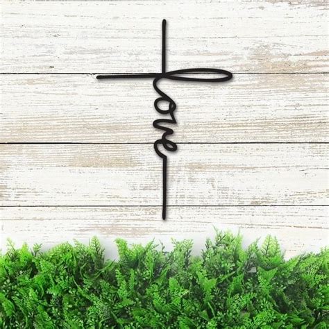 Cursive Love Cross Metal Wall Decor Gracie Oaks