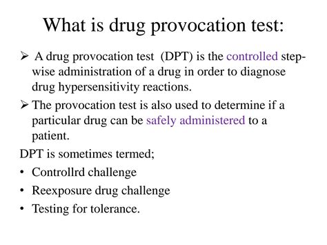 Solution Drug Provocation Tests Studypool