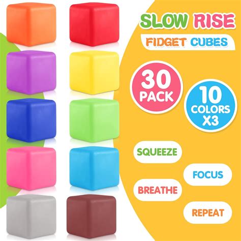 Slow Rising Stress Cube 30 Pack Square Cube Fidget Ice Cube Stress