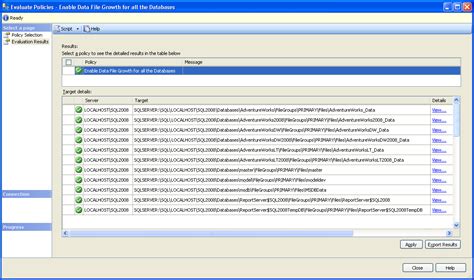 Enable Data File Growth For All The Databases Using Policy Based Management