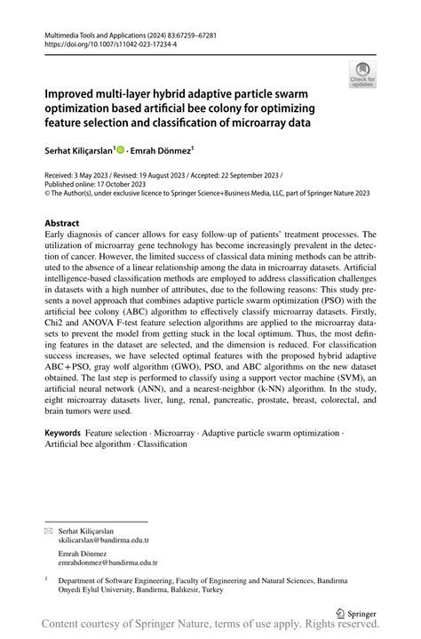 Improved Multi Layer Hybrid Adaptive Particle Swarm Optimization Based