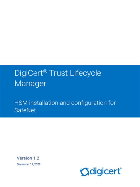 Digicert Trust Lifecycle Manager Hsm Installation And Configuration For