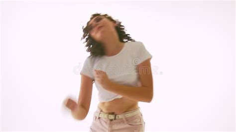 Girl In Short Shorts Dancing Stock Video Video Of Portrait