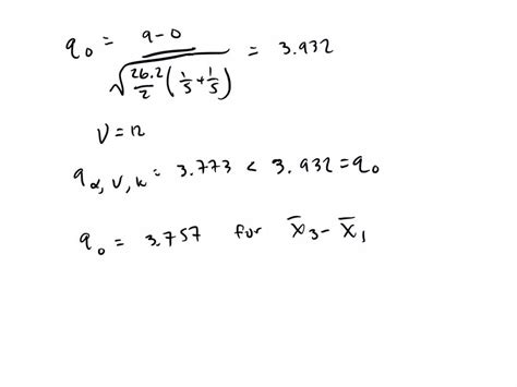 Solved As Part Of An Anova That Compares Three Treatments You Carry Out Tukey Pairwise Tests At