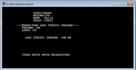 CONTOH PROGRAM COBOL