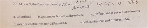 Solved At X 3 The Function Given By F X Undefined