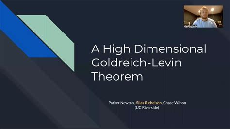 Stoc 2023 Session 9a A High Dimensional Goldreich Levin Theorem