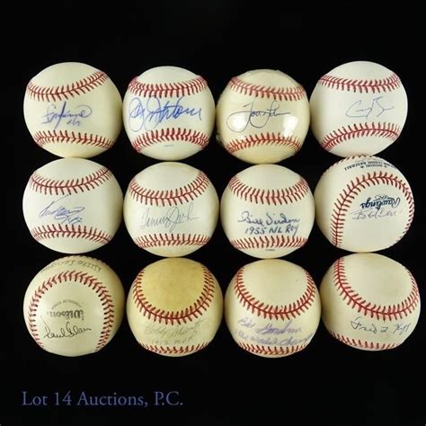 12 Signed Baseballs Of Former New York Yankees Live And Online
