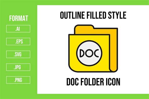 DOC Folder Outline Filled Icon Graphic By Mhd Usman Creative Fabrica