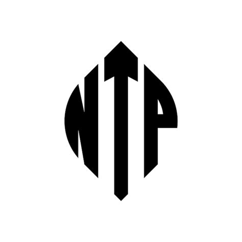 Logotipo Do Ntp Em Forma De Círculo E Elipse Ntp Letras Elípticas Com