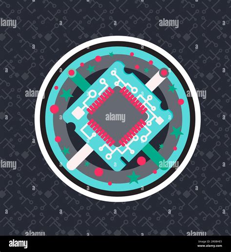 Computer Processor Chip With Cable Wire Symbol Of Programmer Hard