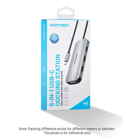 Vention USB C To HDMI VGA USB 3 0x3 PD 100W Docking Station Lobcom HK Ltd